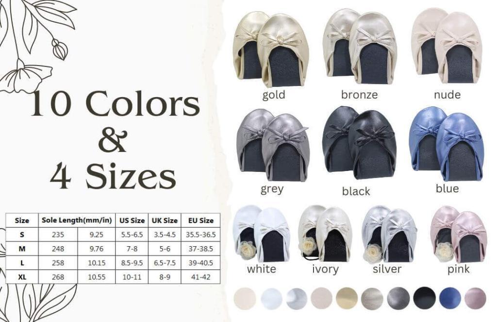 Wedding Flats Ivory | 24 Pairs Foldable Shoes for Guests