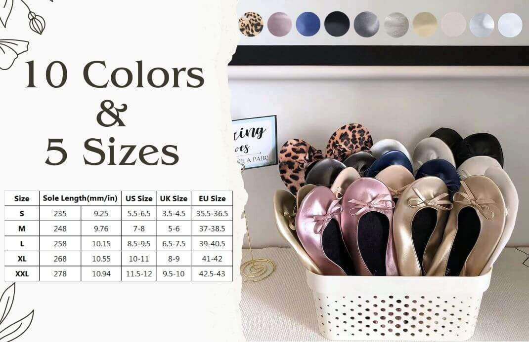 Women's Best Foldable Flats Portable Flats Shoes with Expandable Tote ...